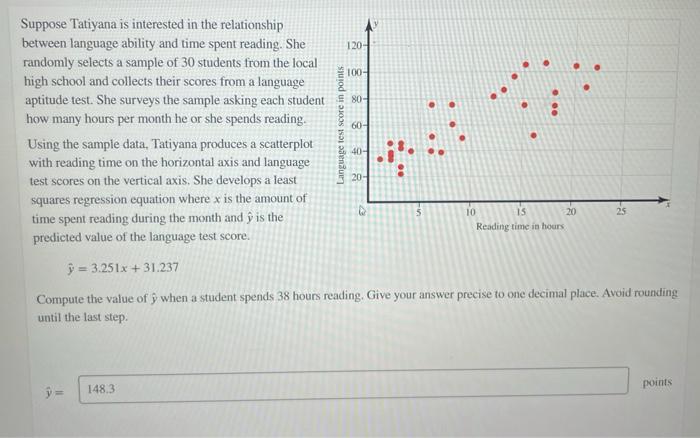 Solved 120-1 100- . Language test score in points 60- | Chegg.com
