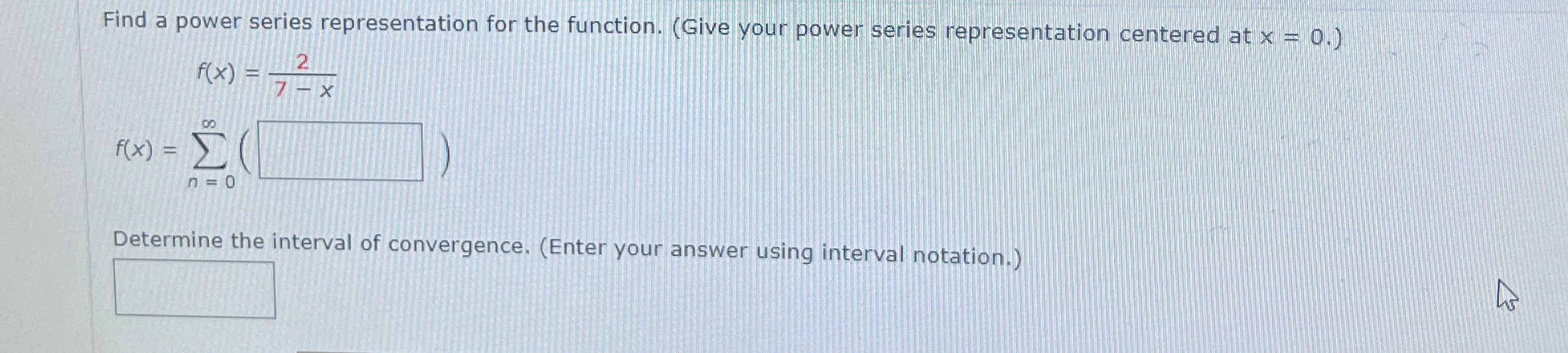 Solved Find a power series representation for the function. | Chegg.com