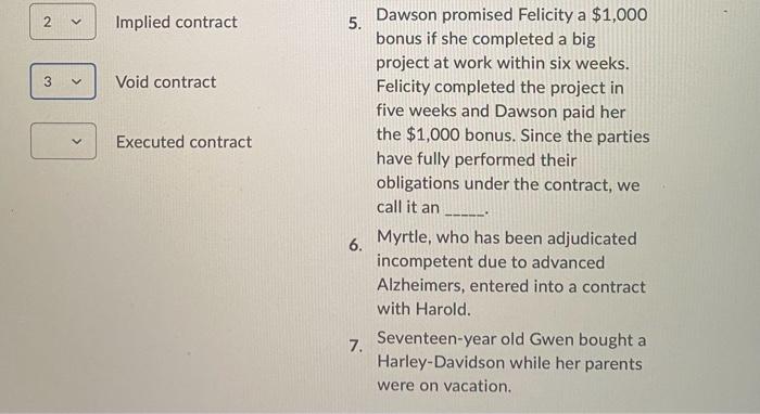 Solved Match the following classifications of contracts to | Chegg.com