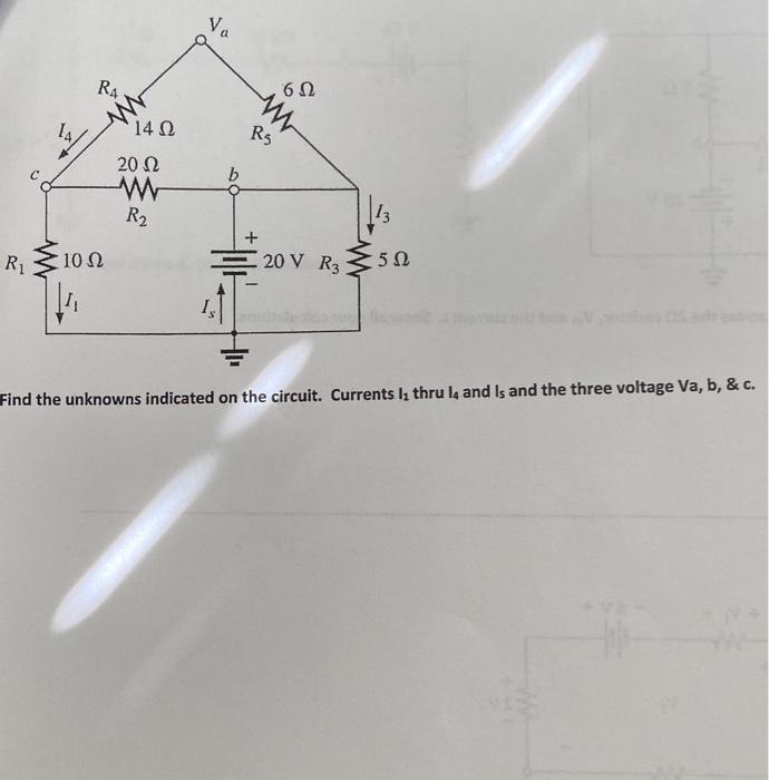 Solved Find the unknowns indicated on the circuit. Currents | Chegg.com
