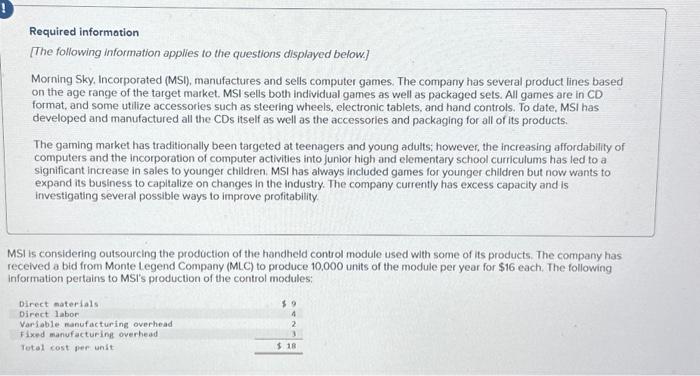 Solved MSI has determined it could eliminate all variable | Chegg.com