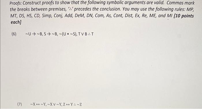 Solved Proofs: Construct proofs to show that the following | Chegg.com