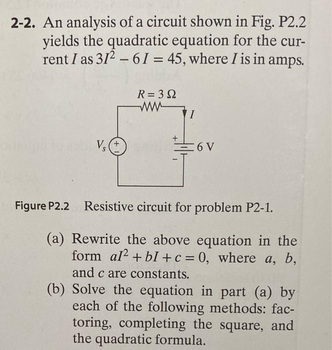 Solved 2-2. An analysis of a circuit shown in Fig. P2.2 | Chegg.com