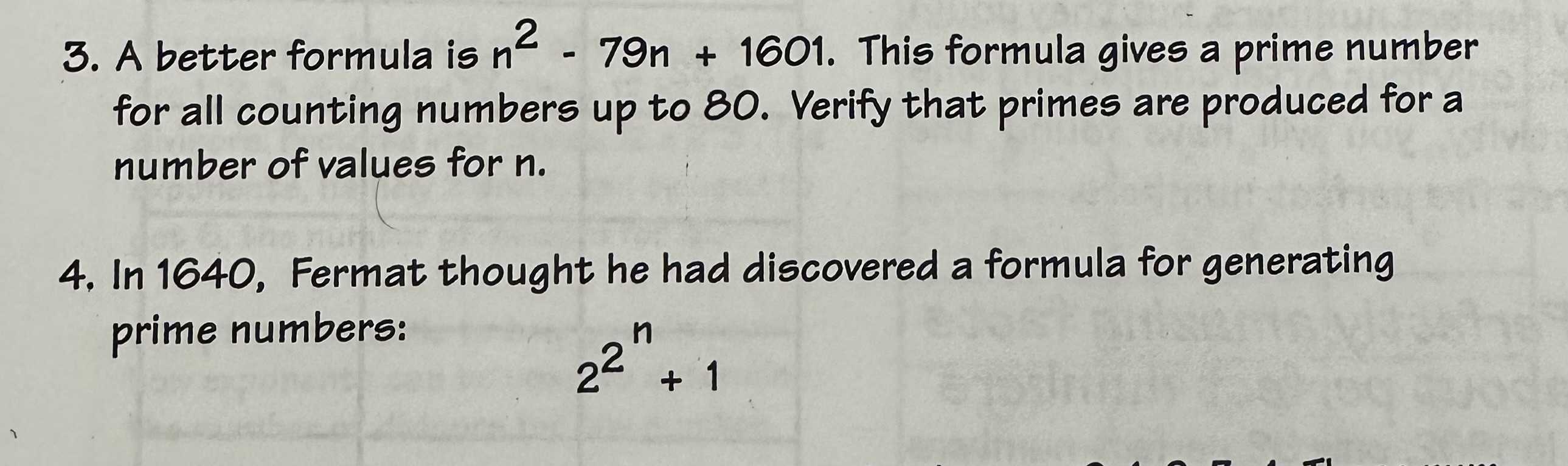 Solved A better formula is n2-79n+1601. ﻿This formula gives | Chegg.com