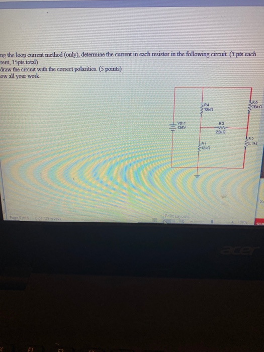 Solved ng the loop current method (only), determine the | Chegg.com