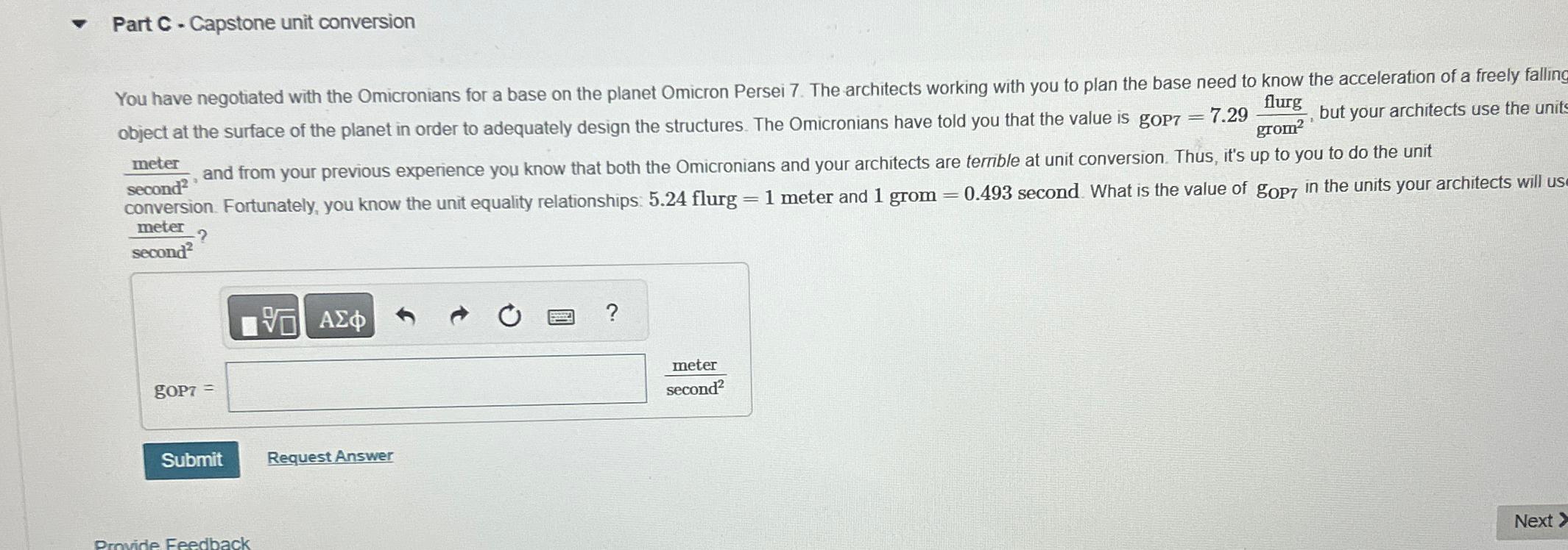 Solved Part C - ﻿Capstone unit conversionYou have negotiated | Chegg.com