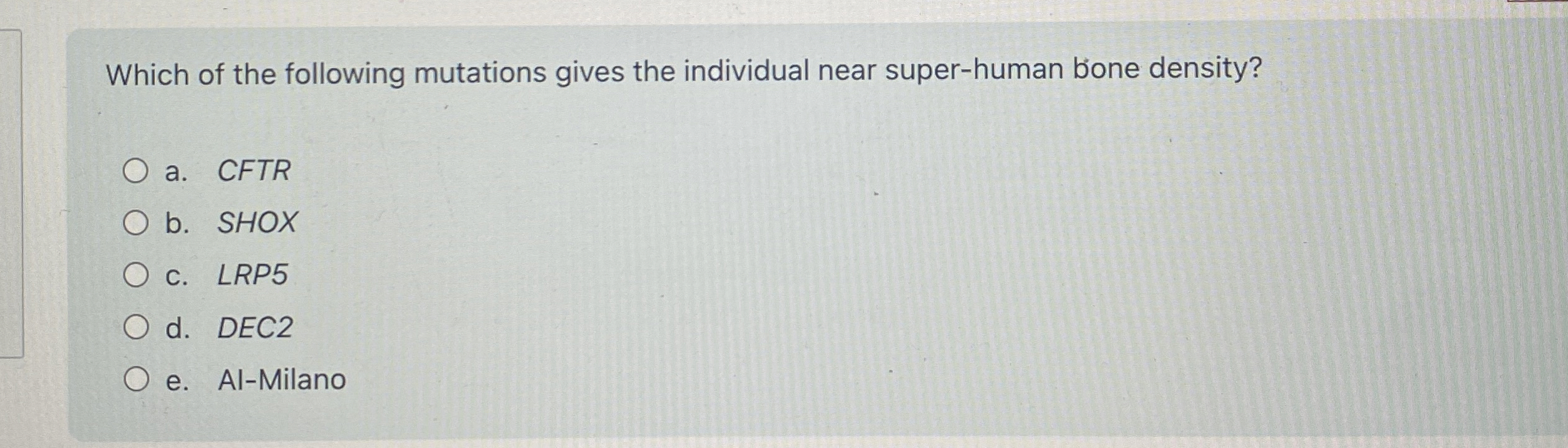Solved Which of the following mutations gives the individual | Chegg.com