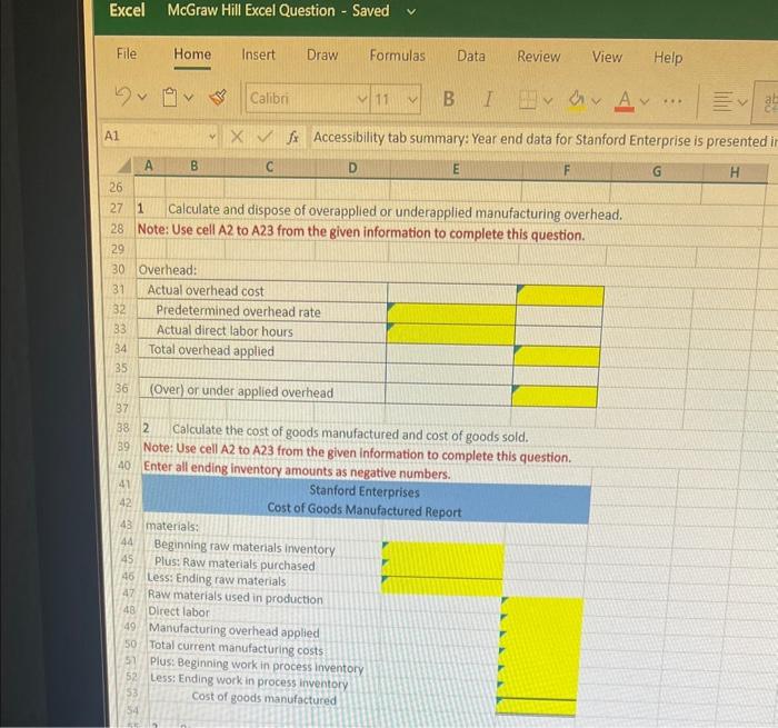 Solved File Home Insert Draw Formulas Data Review View Help | Chegg.com