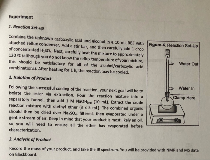 Solved Experiment 6 - Esterification of an Unknown Alcohol | Chegg.com