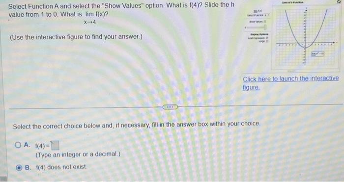 Solved Select Function A and select the "Show Values" | Chegg.com