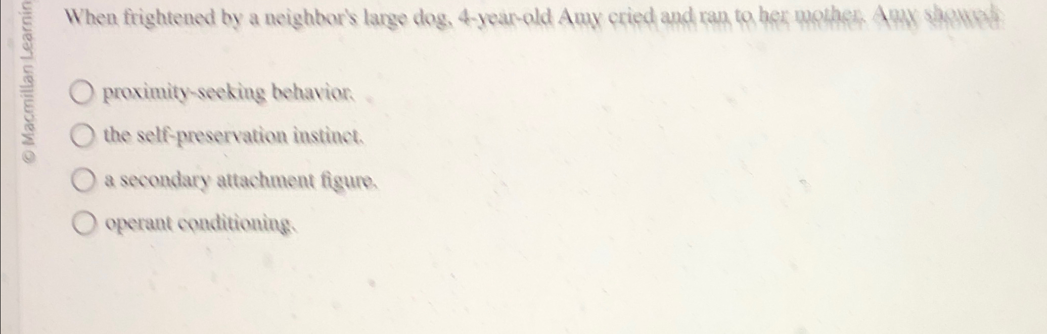 Solved When frightened by a neighbor's lange dog, 4-year-old | Chegg.com