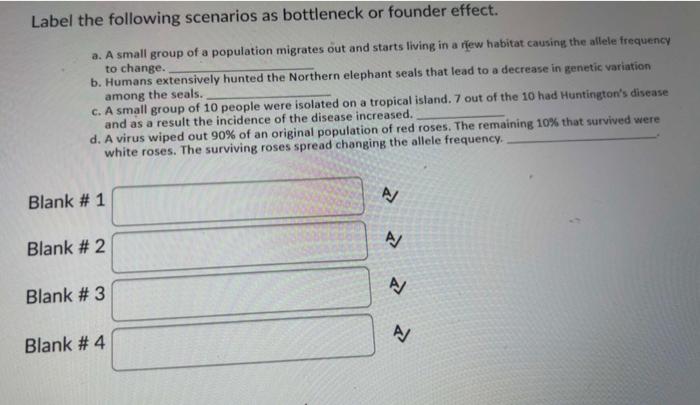 Solved Label the following scenarios as bottleneck or | Chegg.com