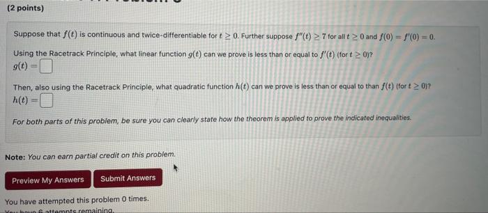 Solved Suppose that f(t) is continuous and | Chegg.com