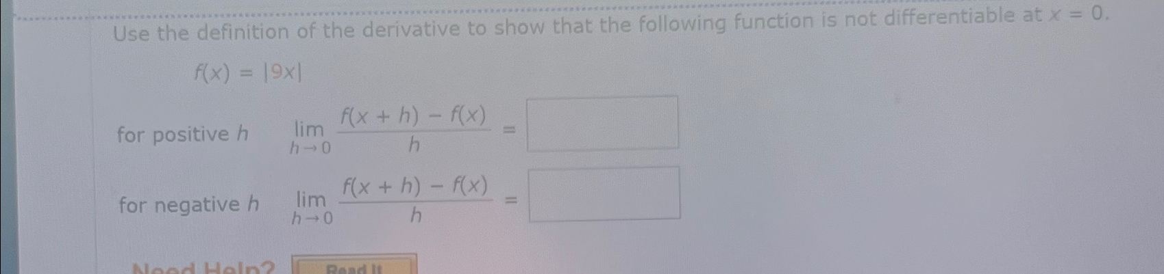 Solved Use the definition of the derivative to show that the | Chegg.com