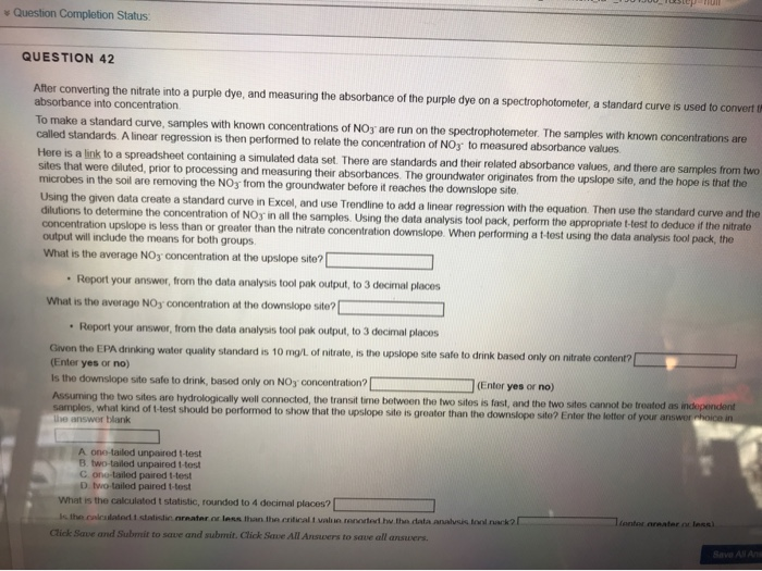 * Question Completion Status QUESTION 42 After | Chegg.com