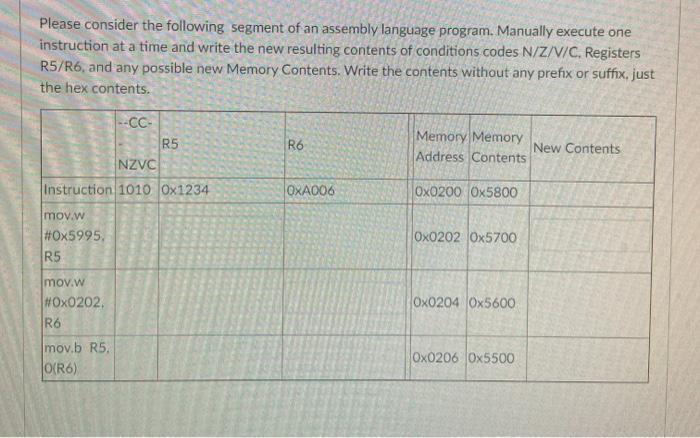 Please consider the following segment of an assembly | Chegg.com