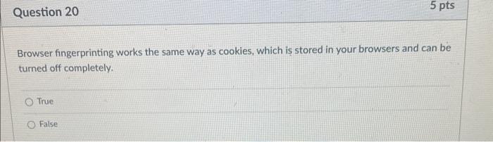 Solved Browser fingerprinting works the same way as cookies, | Chegg.com