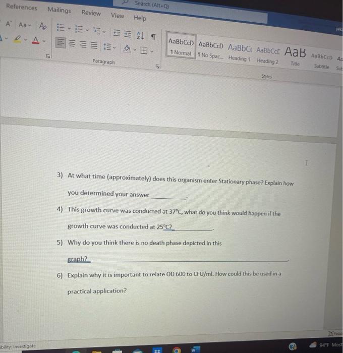 Solved Part I: Calibrating CFU/ml with Optical Density at | Chegg.com