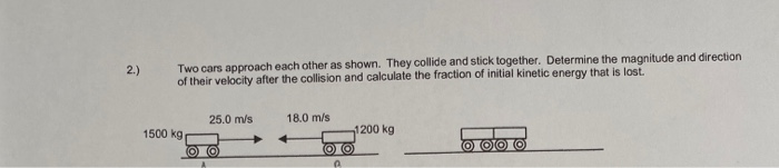 Solved 2.) Two cars approach each other as shown. They | Chegg.com