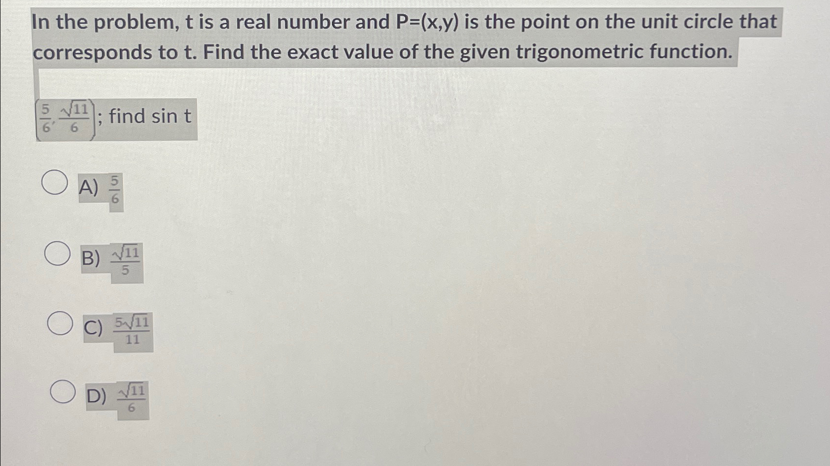 Solved In the problem, t ﻿is a real number and P=(x,y) ﻿is | Chegg.com