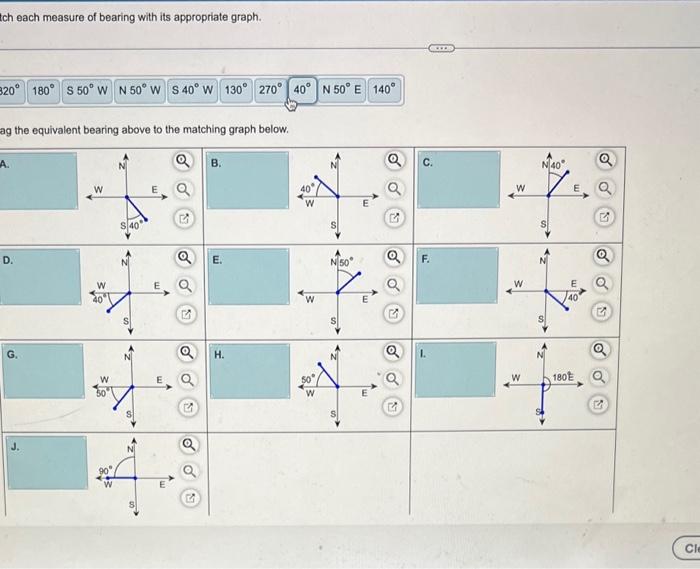 Solved tch each measure of bearing with its appropriate | Chegg.com
