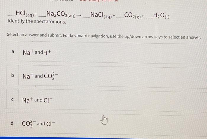 Solved HC2H3O2(aq)+KOH(aq)→−KC2H3O2(aq)+H−O(1) Identify the | Chegg.com