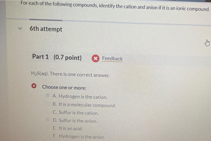 Solved For each of the following compounds, identify the | Chegg.com