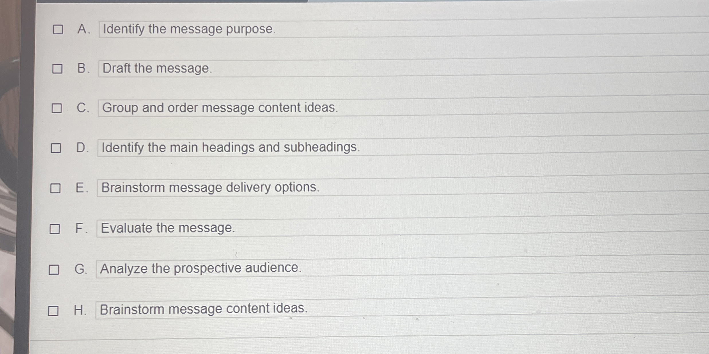 Solved Which five steps should you preform to complete an | Chegg.com