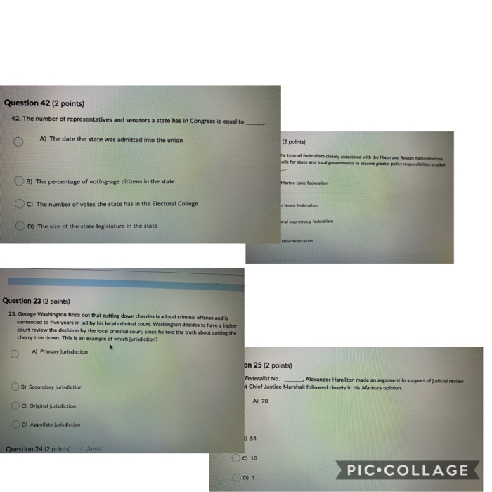 Solved Question 42 (2 points) 42. The number of | Chegg.com