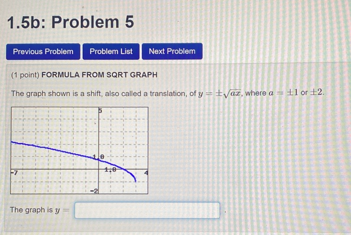 Solved 1.5b: Problem 5 Previous Problem Problem List Next | Chegg.com