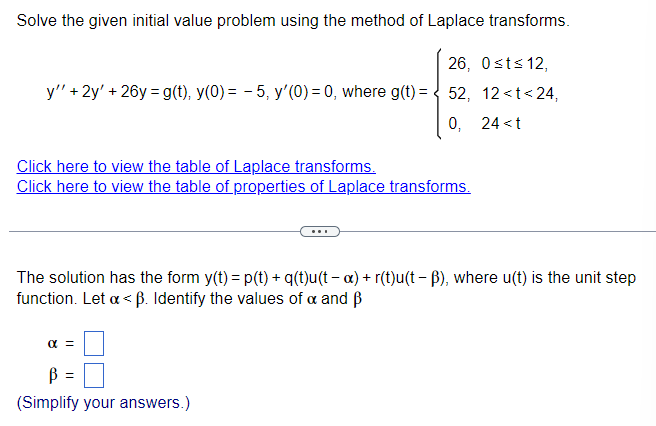 Solved Solve the given initial value problem using the | Chegg.com
