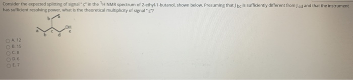 Solved Consider the expected splitting of signal in the 'H | Chegg.com