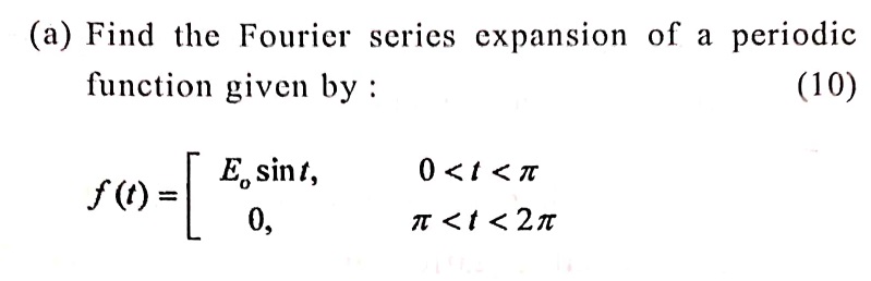 Solved (a) ﻿Find the Fourier series expansion of a | Chegg.com