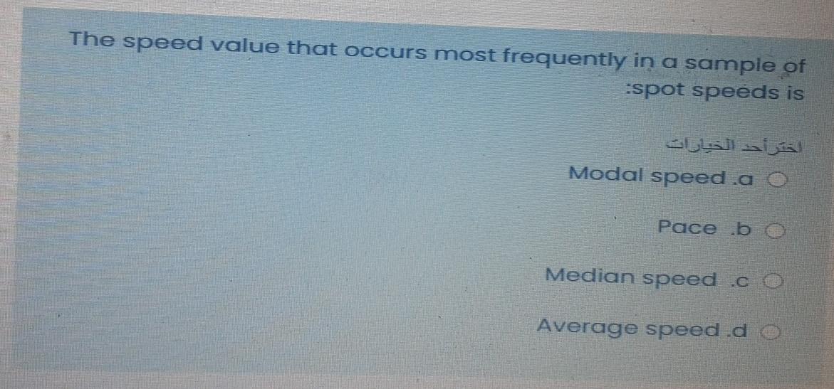Solved The speed value that occurs most frequently in a | Chegg.com