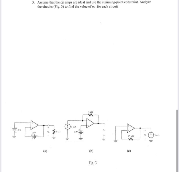 Solved 3. Assume that the op amps are ideal and use the | Chegg.com
