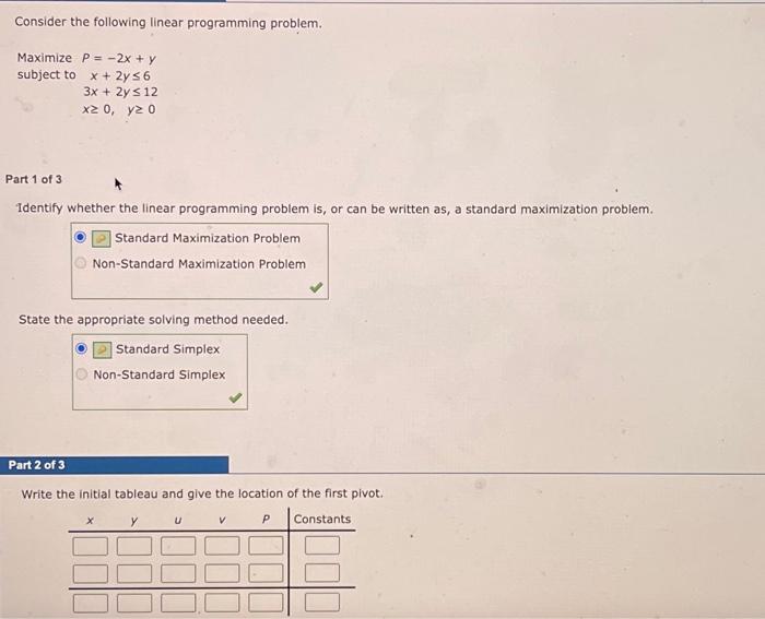 Solved Consider the following linear programming problem. | Chegg.com