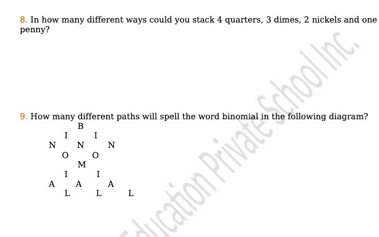 Solved please answer both questions 8.In how many different | Chegg.com