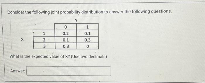 Solved Consider the following joint probability distribution | Chegg.com