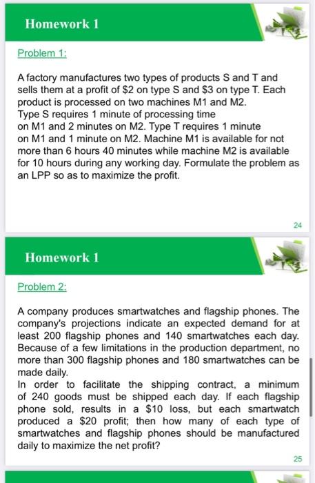 Solved A factory manufactures two types of products S and T | Chegg.com