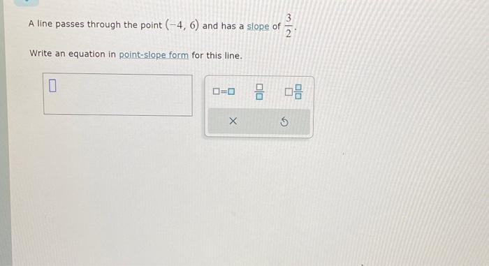 Solved A line passes through the point (−4,6) and has a | Chegg.com
