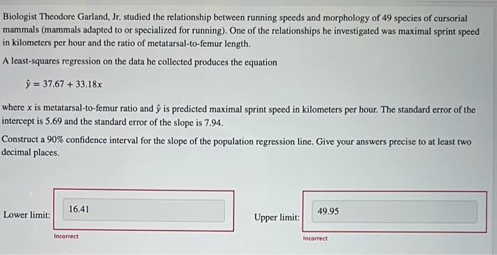 Solved Biologist Theodore Garland, Jr. studied the | Chegg.com