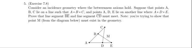 Solved (Exercise 7.8)Consider an incidence geometry where | Chegg.com