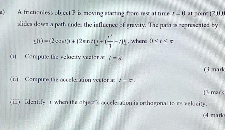 Solved A frictionless object P is moving starting from rest | Chegg.com