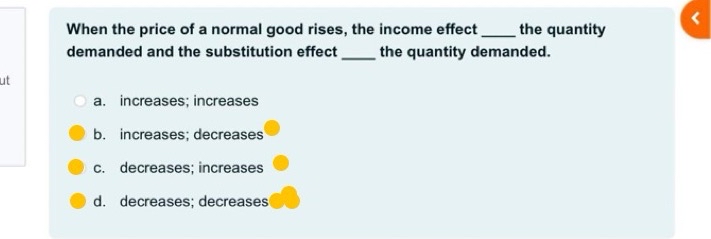 Solved When the price of a normal good rises, the income | Chegg.com