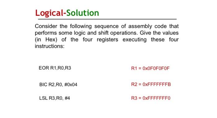 Solved Logical-Solution Consider the following sequence of | Chegg.com