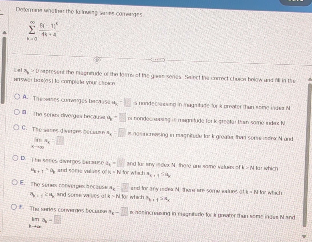 Solved Determine whether the following series | Chegg.com