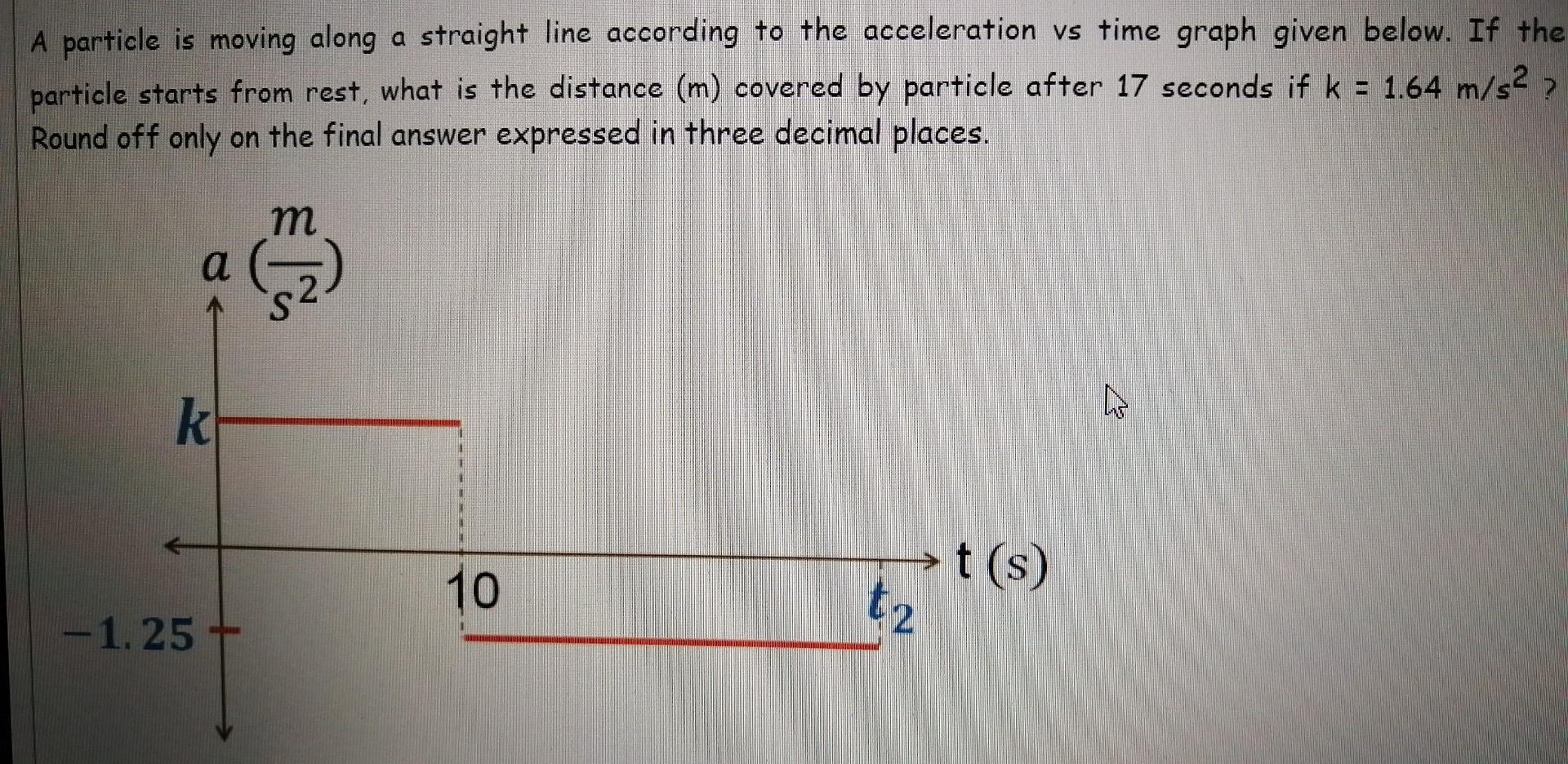 Solved A particle is moving along a straight line according | Chegg.com