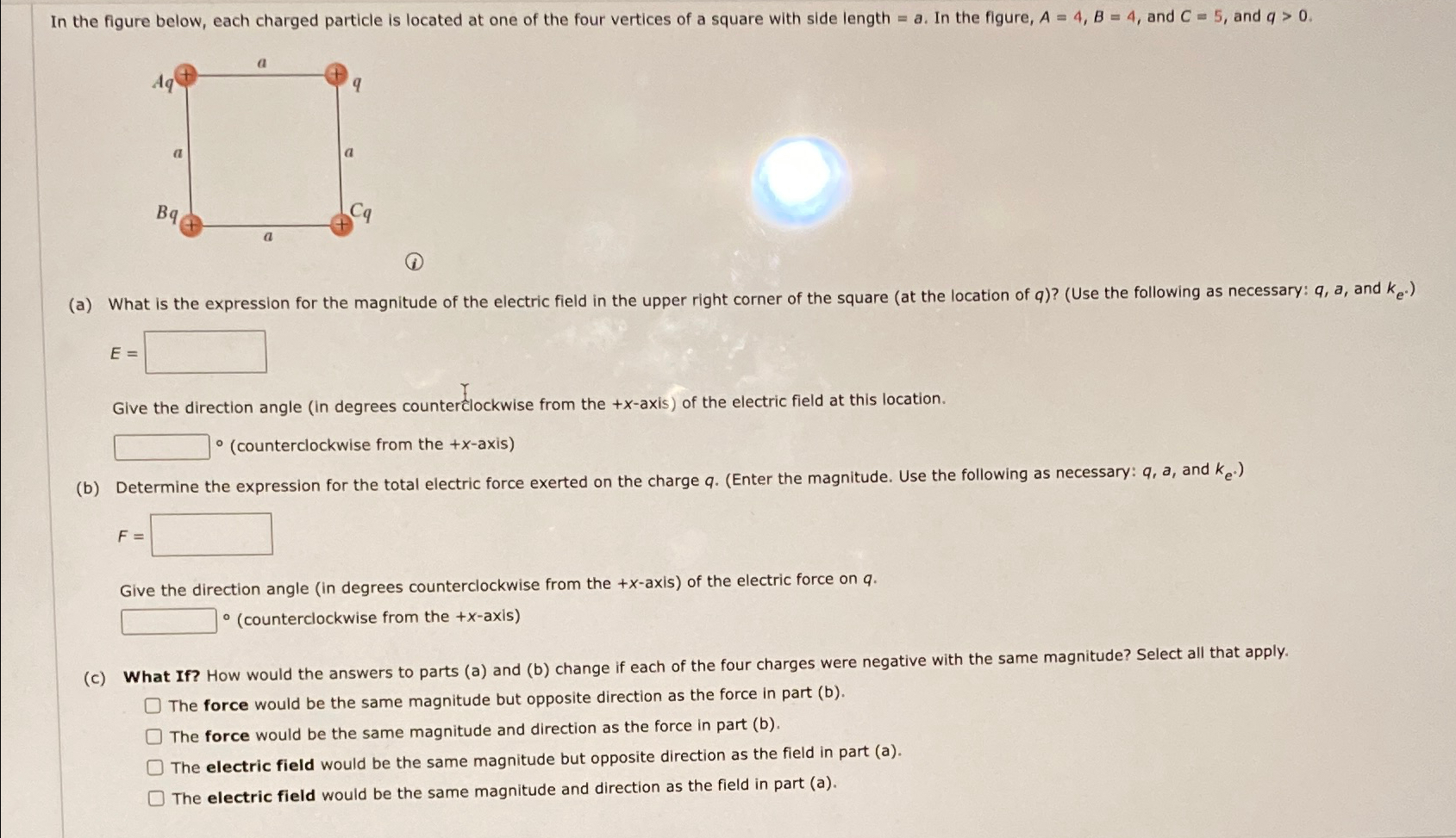 Solved In the figure below, each charged particle is located | Chegg.com