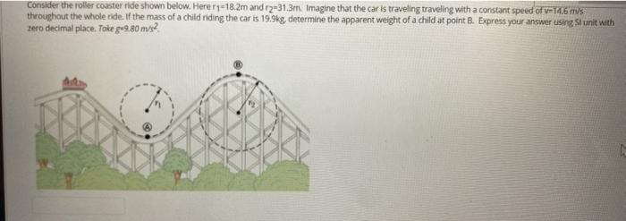 Solved Consider the roller coaster ride shown below. Here | Chegg.com