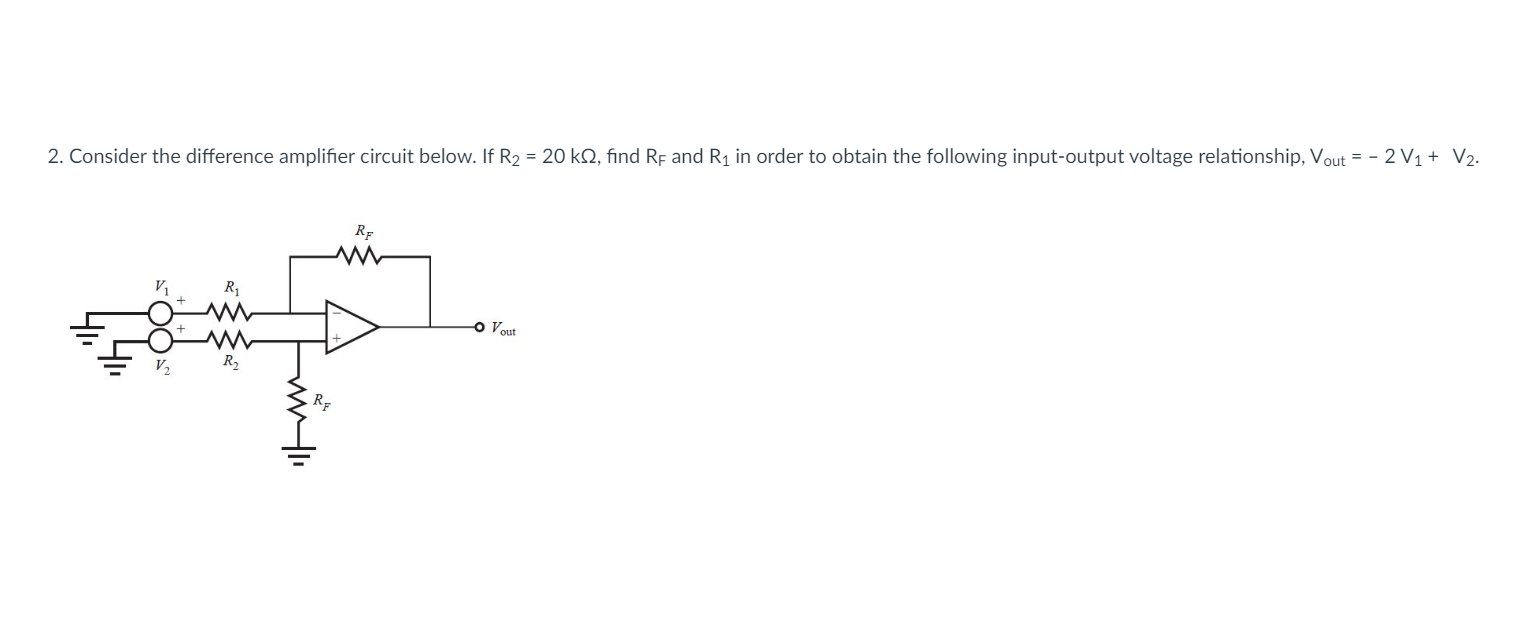 Solved Consider the difference amplifier circuit below. If | Chegg.com